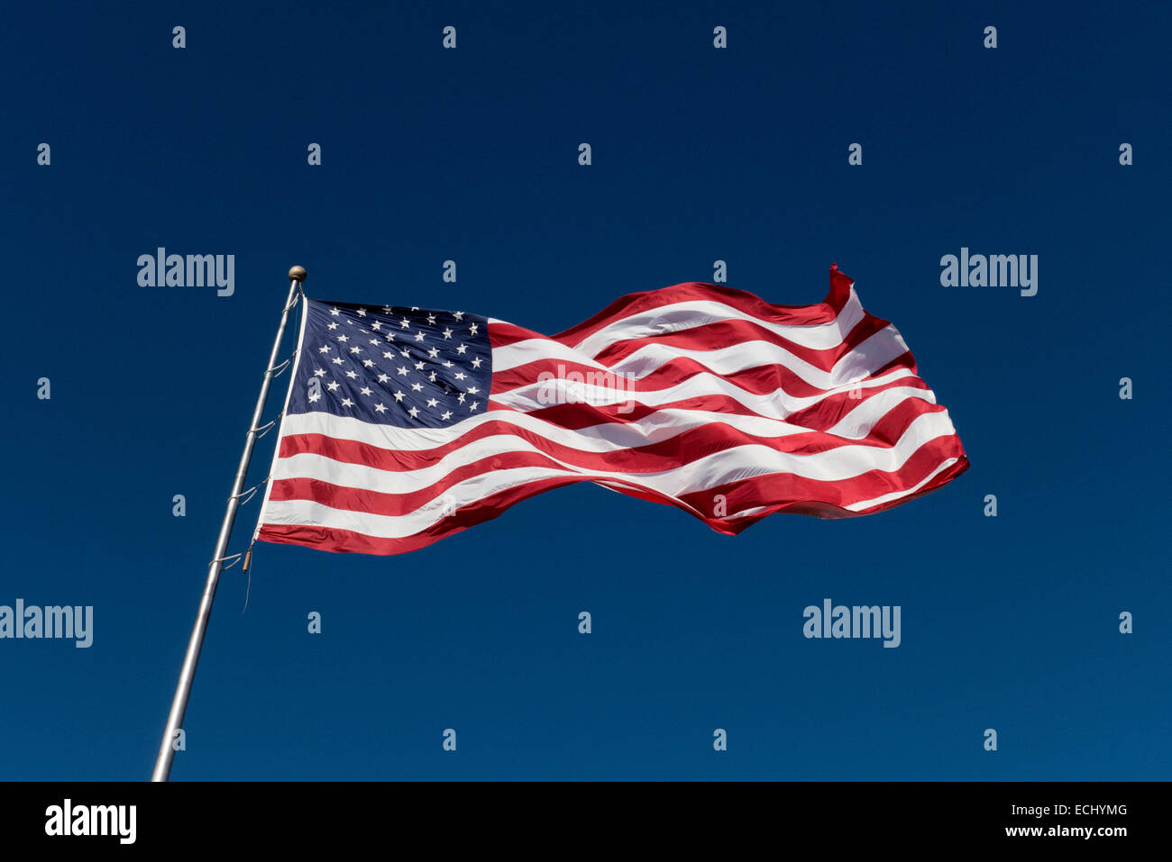 American Flag blowing in the wind Stock Photo - Alamy