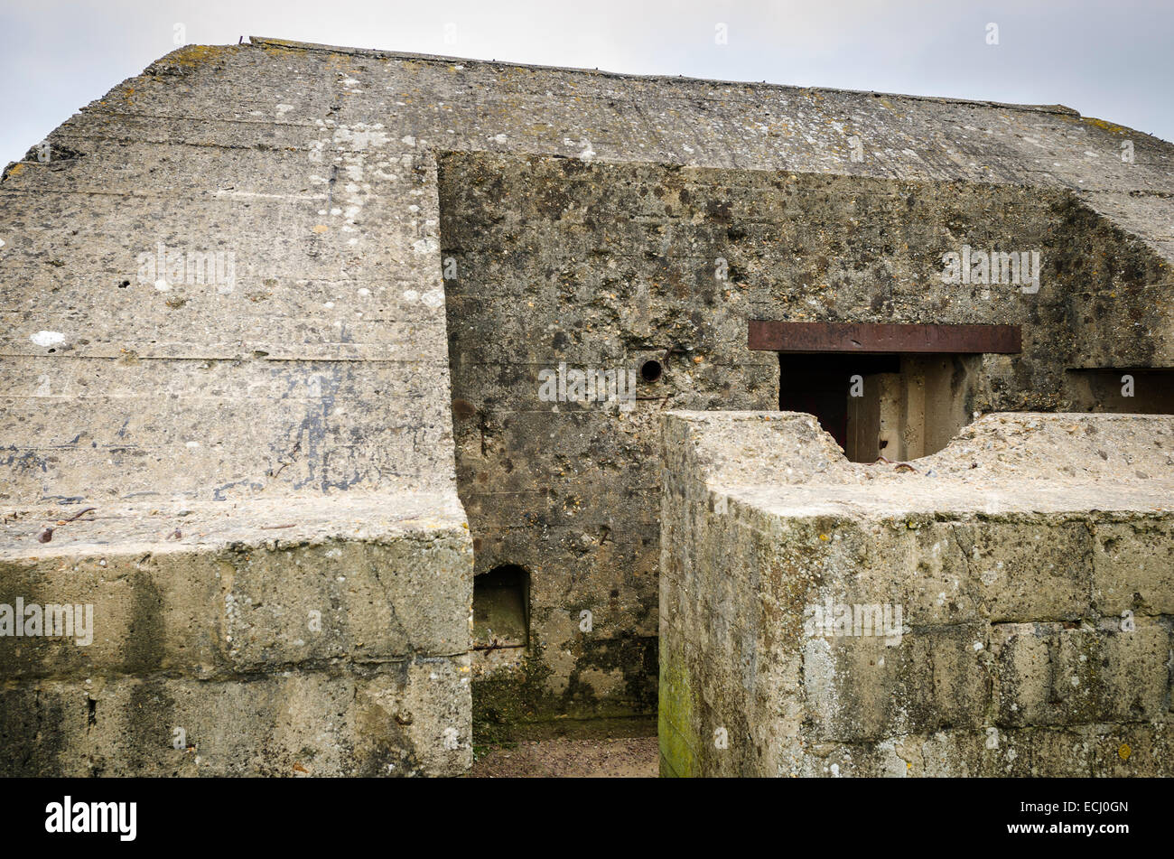 WWII German bunker on Omaha Beach, Normandy, France Stock Photo - Alamy