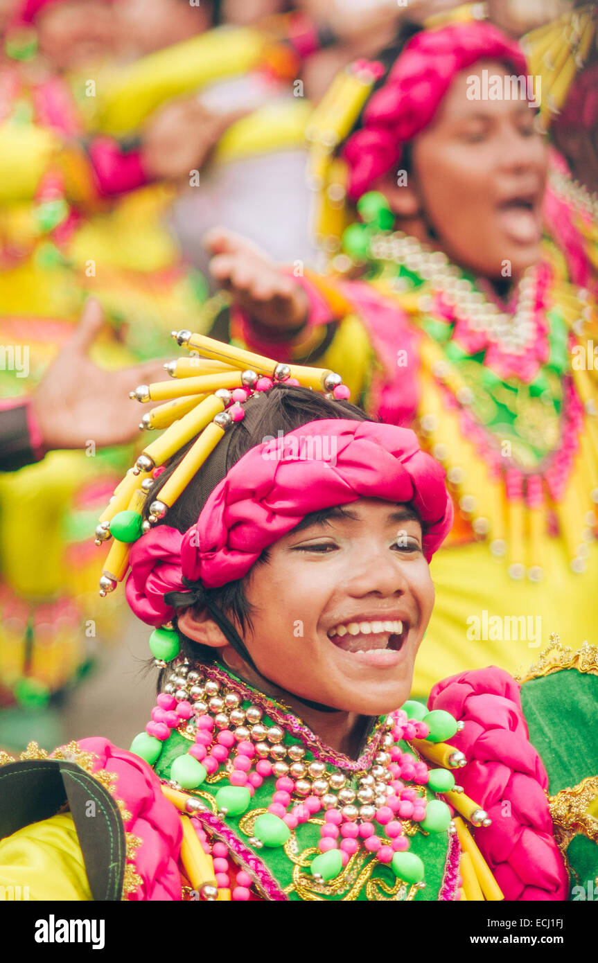 Dancers in parade during Sinulog festival celebrations in Cebu city of ...