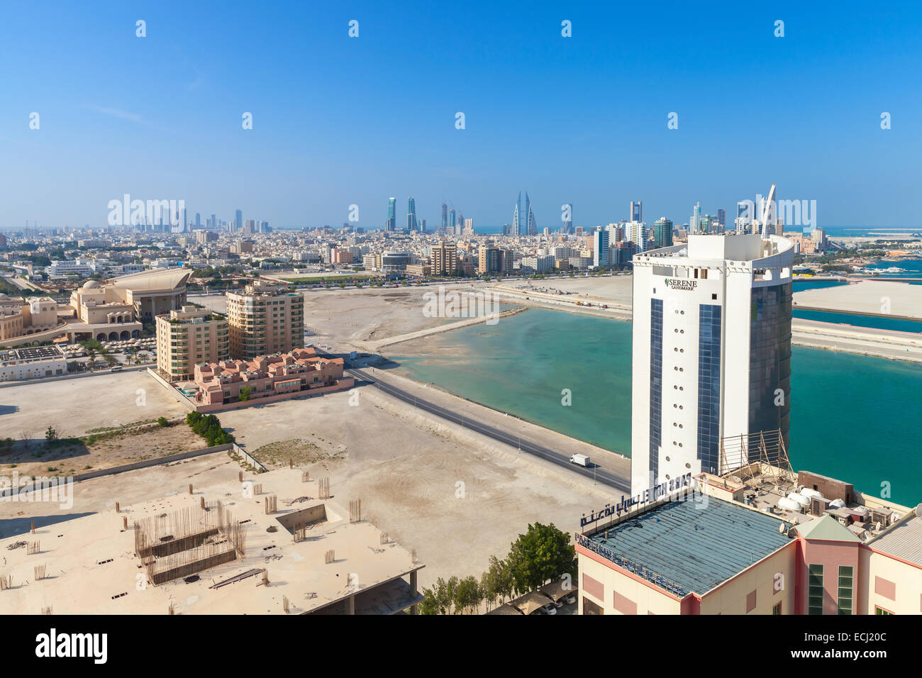 Manama, Bahrain - November 20, 2014: Bird view of Manama city, Bahrain ...