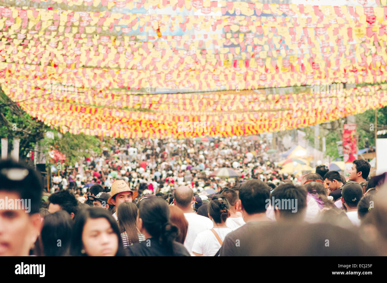 crowd in parade during Sinulog festival celebrations in Cebu city of ...