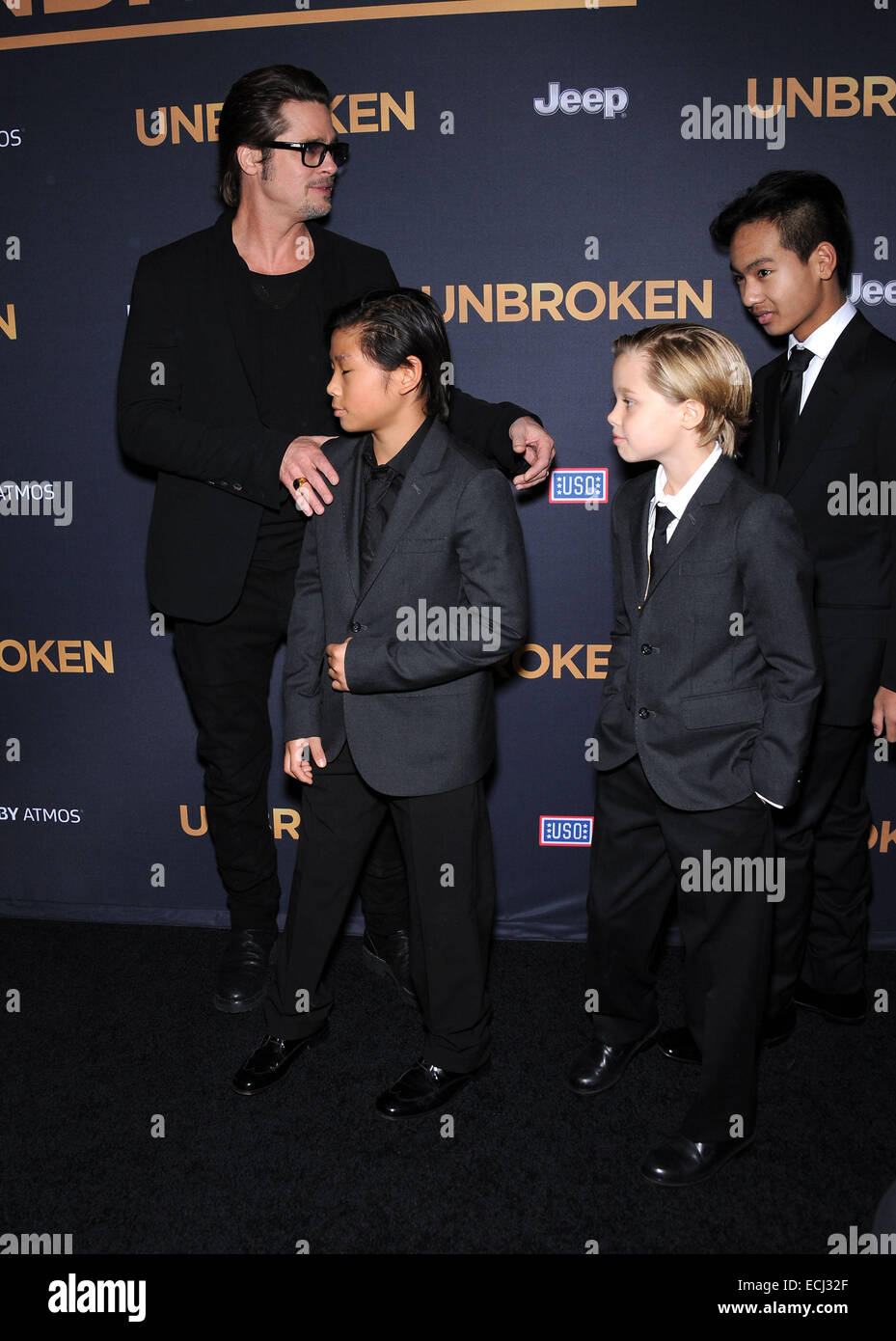 Hollywood, California, USA. 15th Dec, 2014. Brad PItt, Maddox Jolie ...