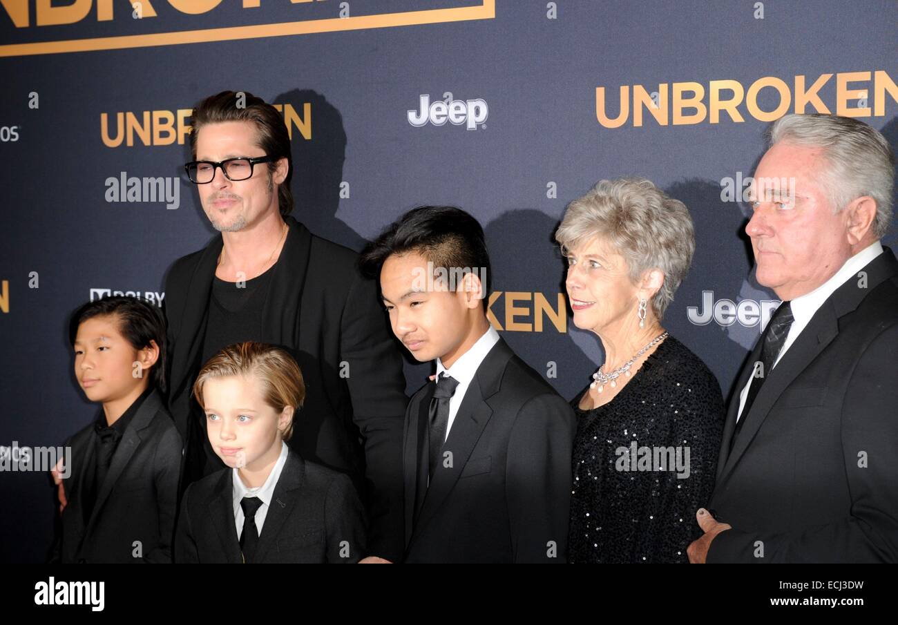 Los Angeles, CA, USA. 15th Dec, 2014. Brad Pitt, family at arrivals for ...