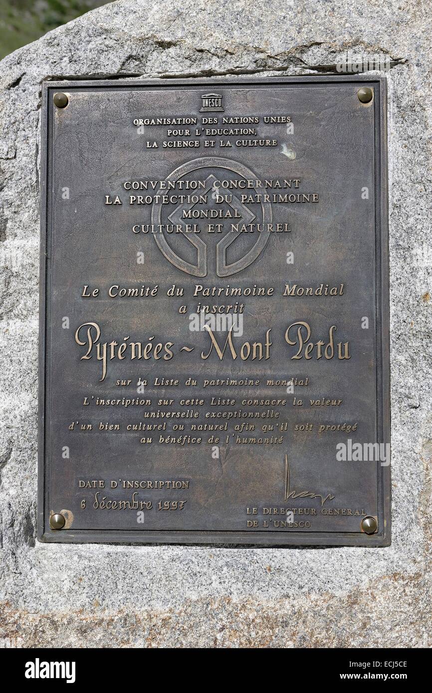 France, Hautes Pyrenees, Pyrenees National Park, Mont Perdu, listed as ...