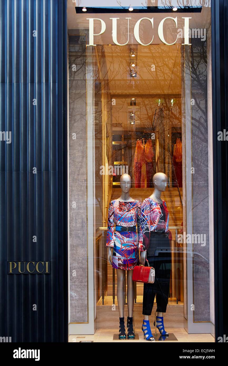 France, Paris, Luxury shops on Montaigne Avenue, Pucci Stock Photo - Alamy