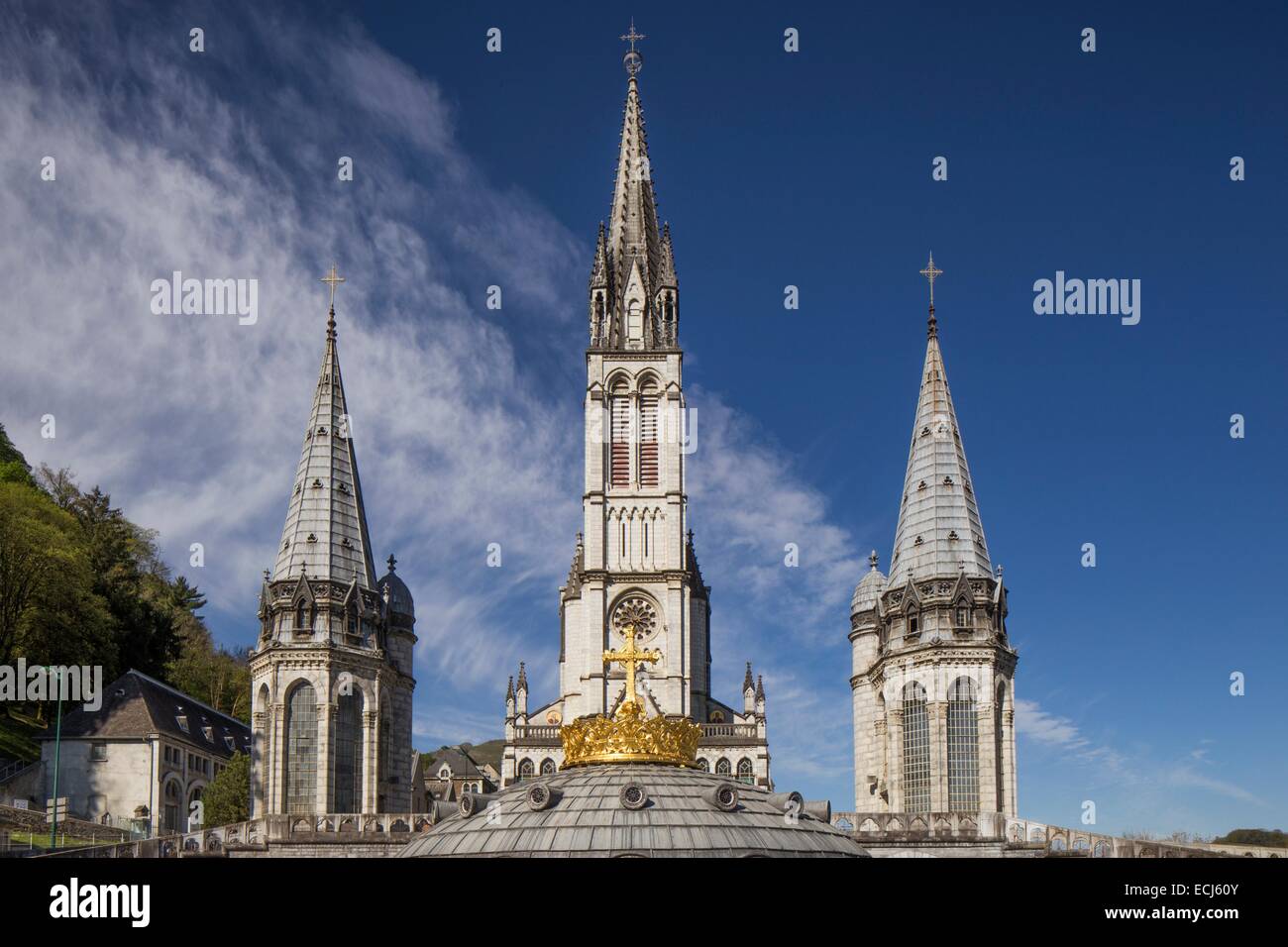 France, Hautes Pyrenees, Lourdes, Sanctuary of Our Lady of Lourdes ...