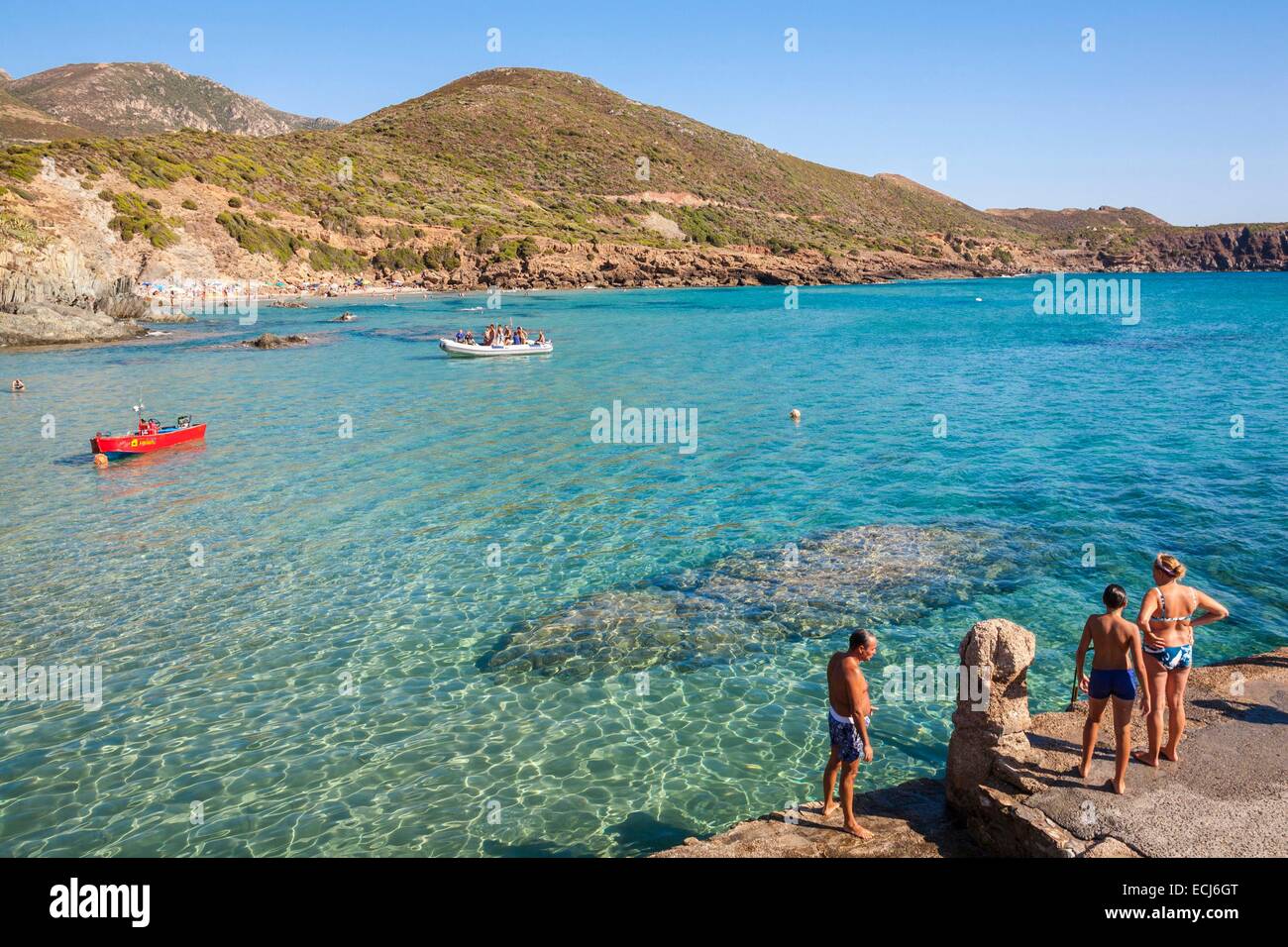 Italy, Sardinia, Carbonia Iglesias province, Masua beach Stock Photo ...