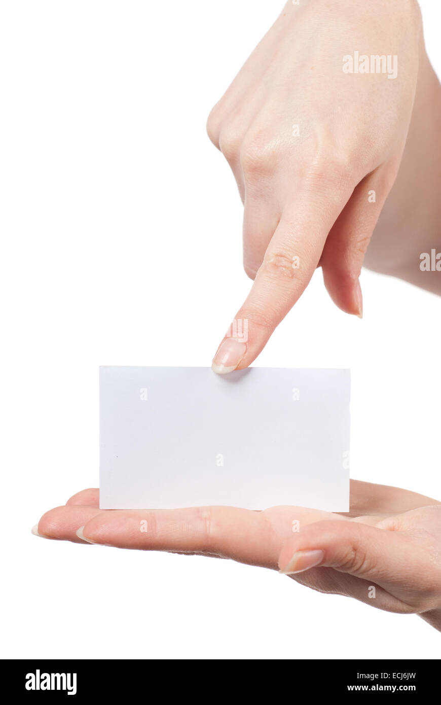 Womans hands holding card Cut Out Stock Images & Pictures - Alamy