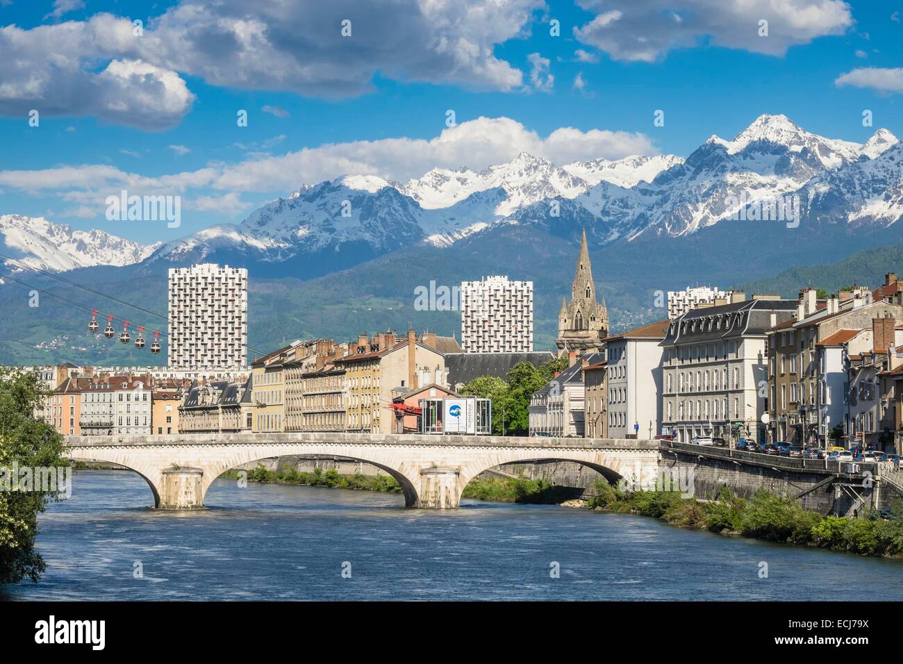 France, Isere, Grenoble, the banks of the Isere river, the 13th century ...
