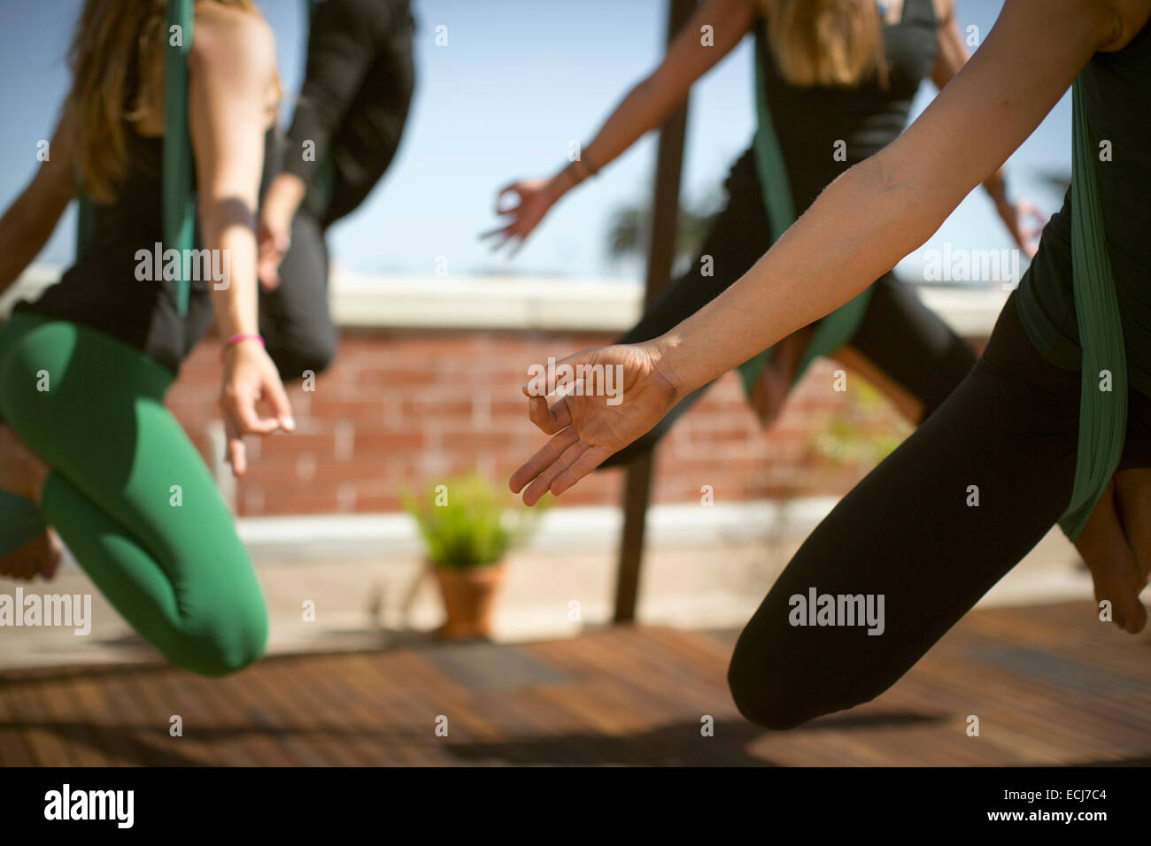 Aerial yoga hi-res stock photography and images - Alamy