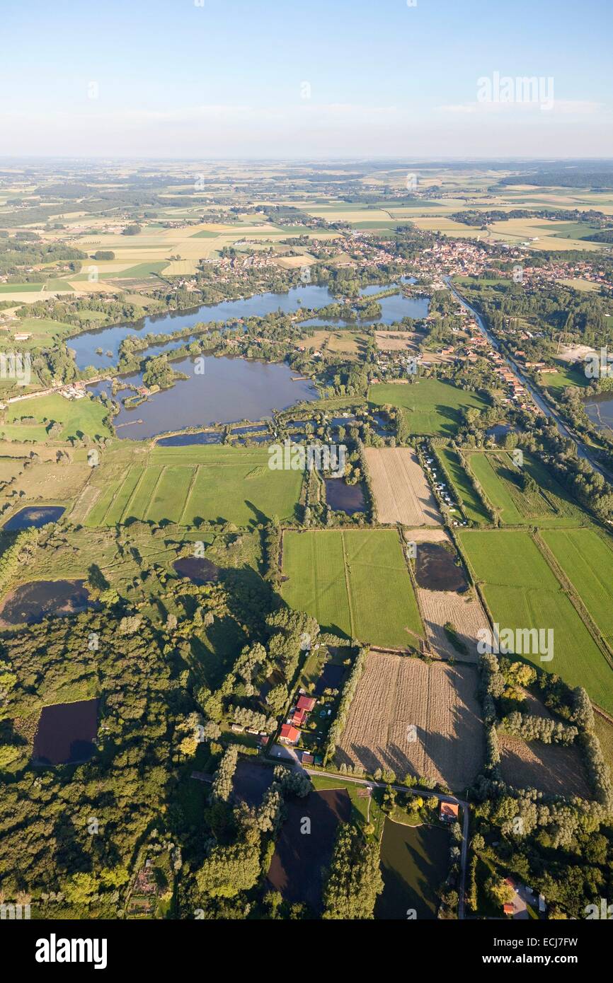 France, Pas de Calais, Ardres, lakes (aerial view Stock Photo - Alamy