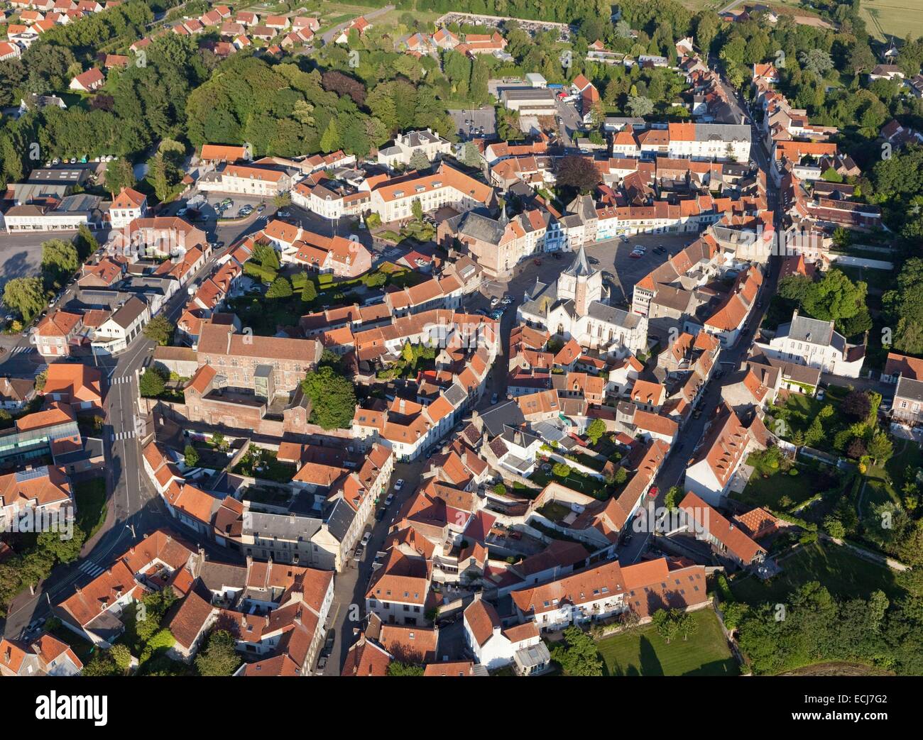 France, Pas de Calais, Ardres, downtown (aerial view Stock Photo - Alamy