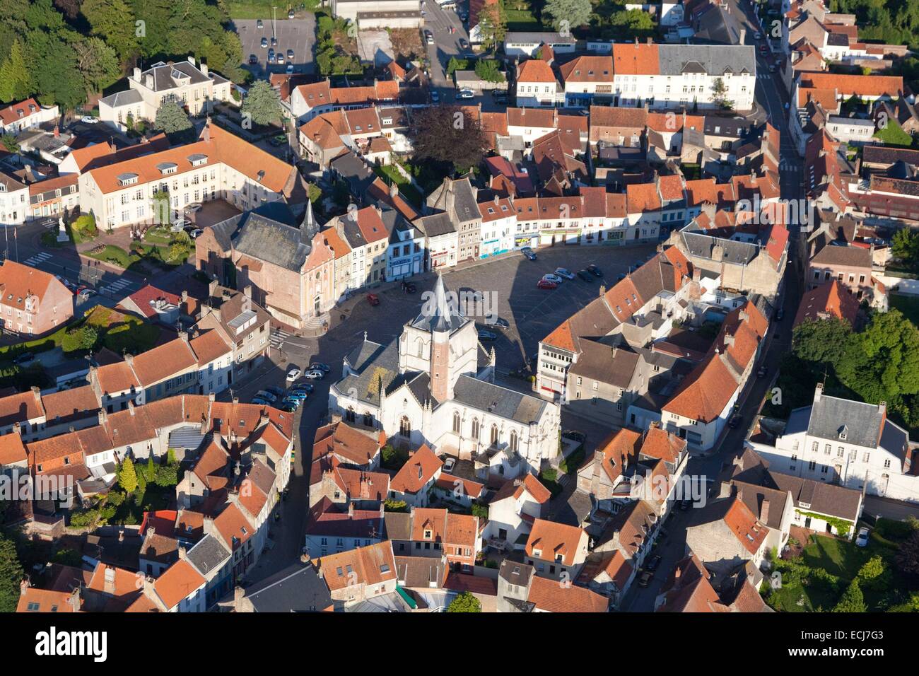 France, Pas de Calais, Ardres, downtown (aerial view Stock Photo - Alamy