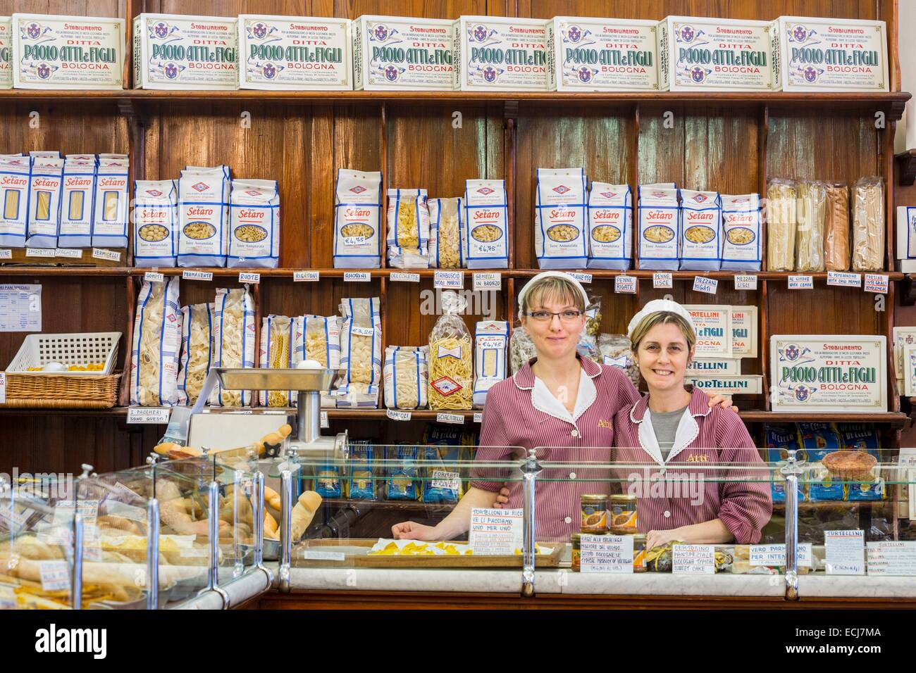 Italy, Emilia Romagna, Bologna, Via Caprarie, baking and pastry Paolo ...