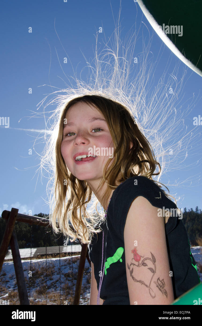 A Gen X teenager shows off her wild side Stock Photo - Alamy