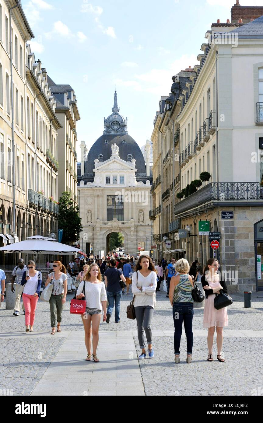 France, Ille et Vilaine, Rennes, street of Nemours and Place de la ...