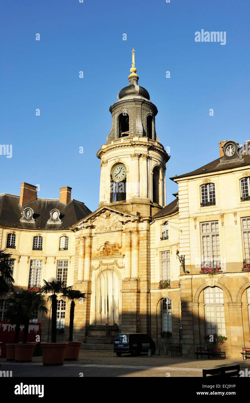 France, Ille et Vilaine, Rennes, Place de la Mairie, the City Hall ...