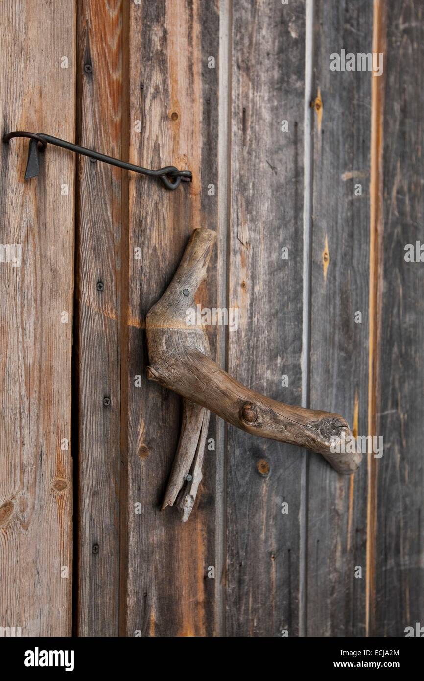 Finland, Hossa Nature Park, Eastern Lapland, door of a hut Stock Photo ...