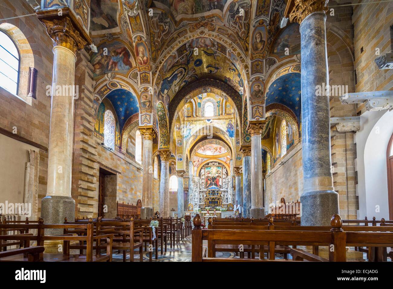 Italy, Sicily, Palermo, Piazza Bellini, the San Cataldo church of the ...