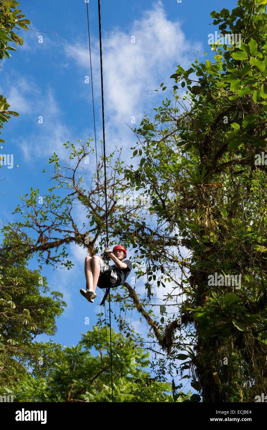 Costa Rica, Puntarenas Province, Santa Elena, canopy tour, tyrolean ...