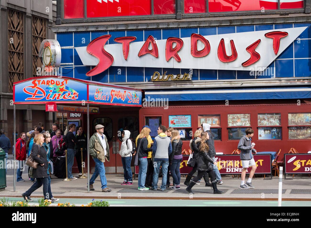 USA, New York, Manhattan, Times Square, Stardust Coffee Shop and ...