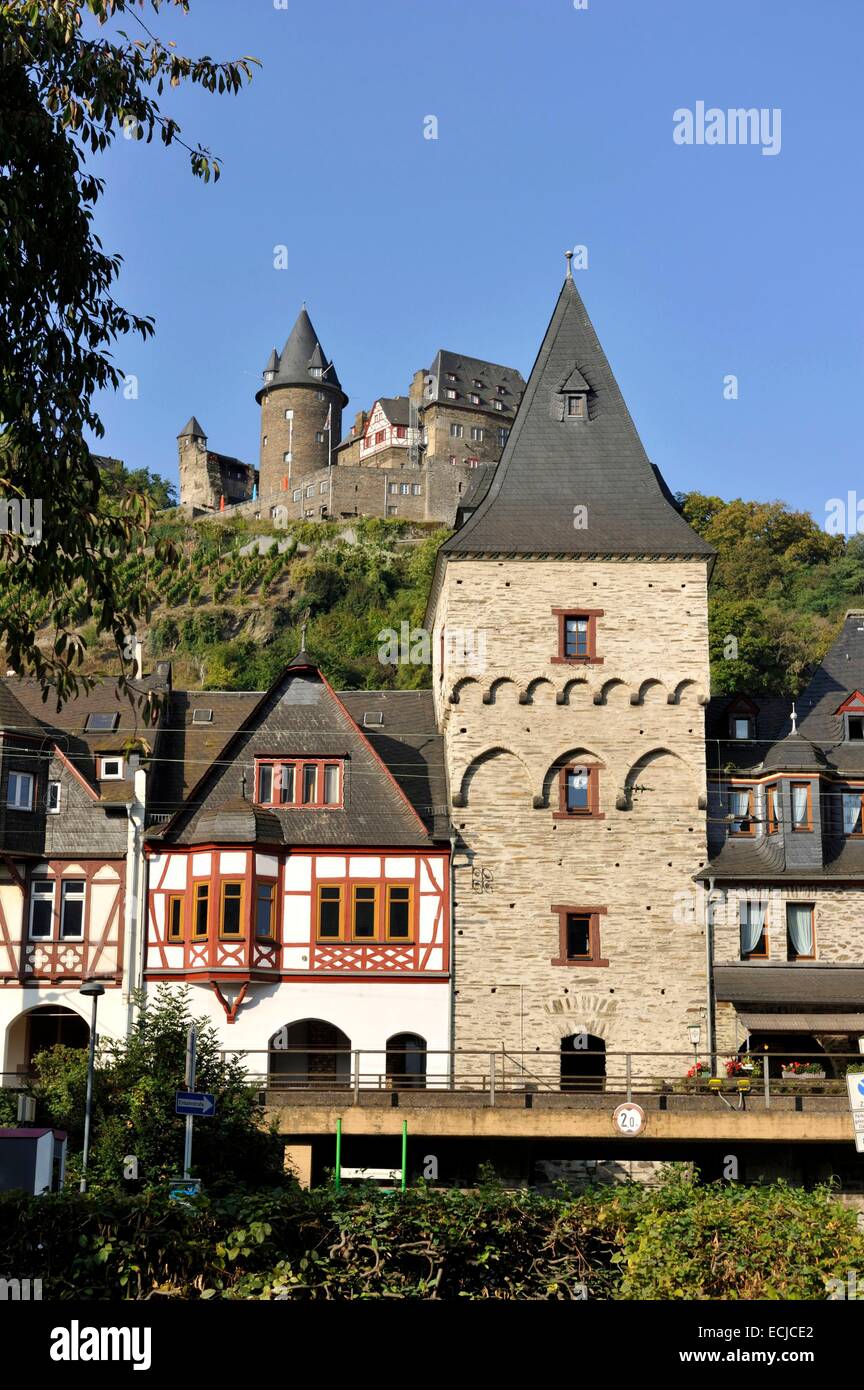 Germany, Rhineland Palatinate, Bacharach, the (Burg) Stahleck castle ...