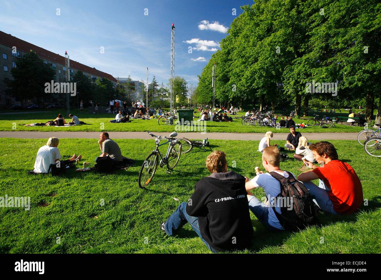Denmark, Capital (Hovedstaden), Copenhagen, young people in the N ...