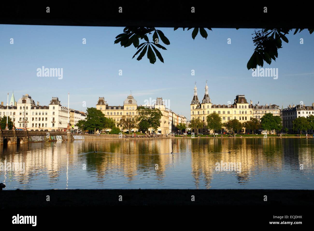Denmark, Capital (Hovedstaden), Copenhagen, canal along the ...