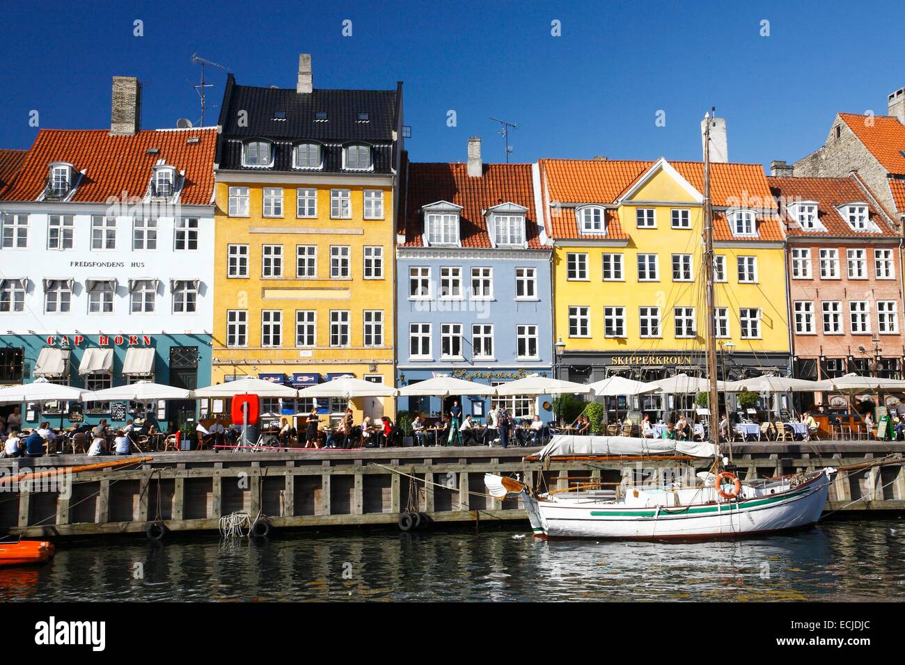 Denmark, Capital (Hovedstaden), Copenhagen, the colorful buildings of ...