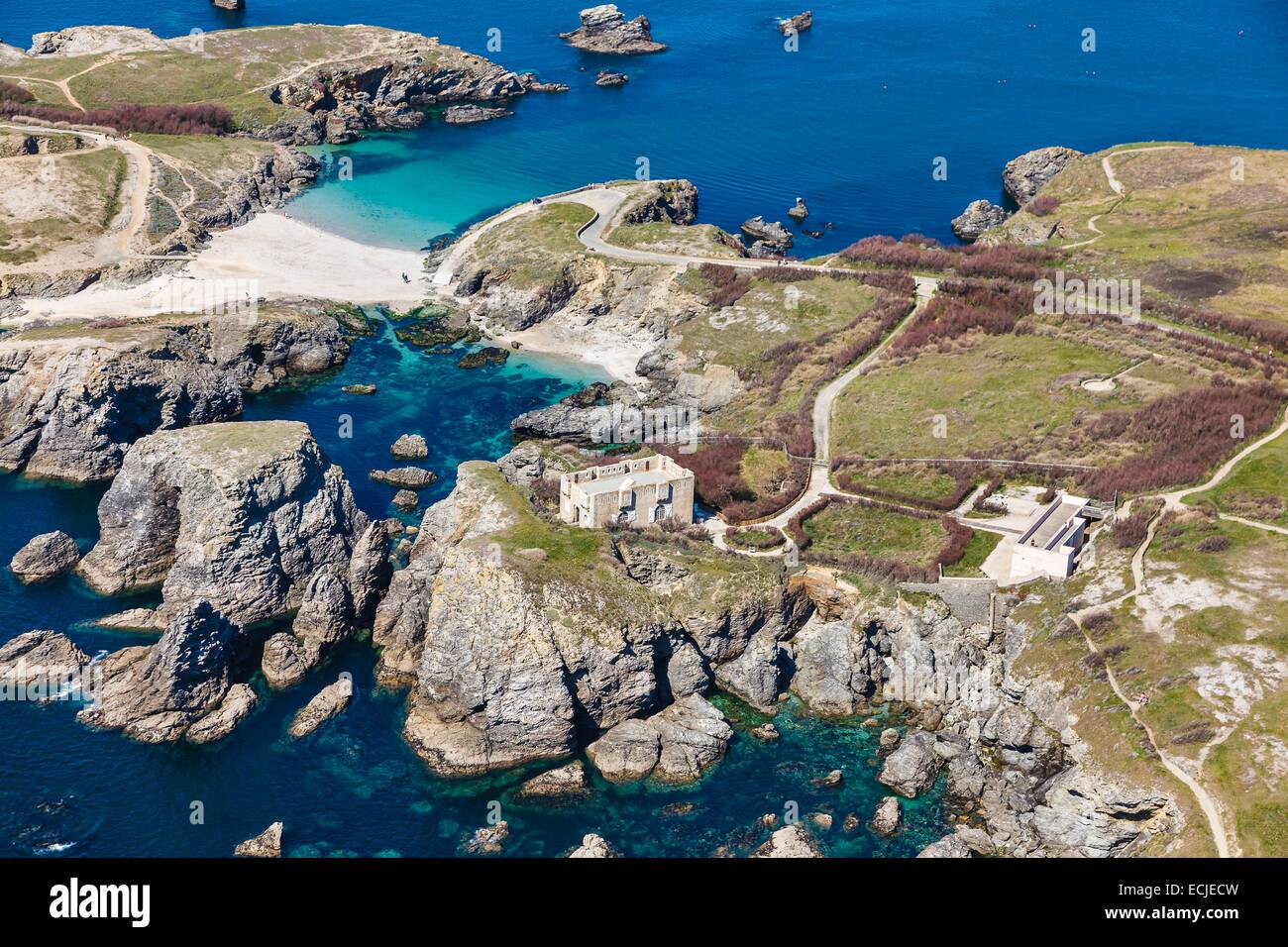 France, Morbihan, Belle Ile en Mer, Sauzon, Pointe des Poulains, Sarah ...