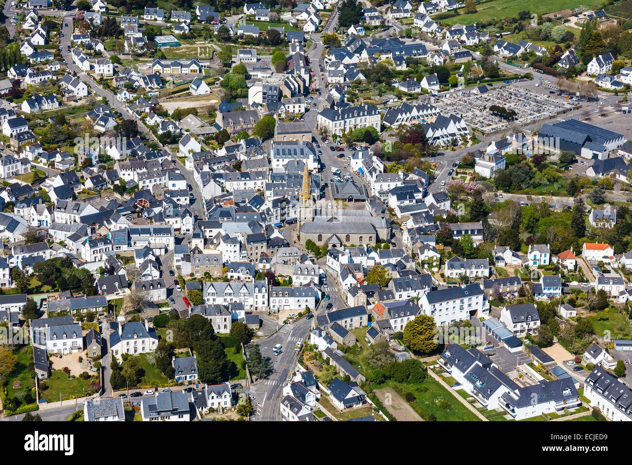France, Morbihan, Carnac, the town (aerial view Stock Photo - Alamy