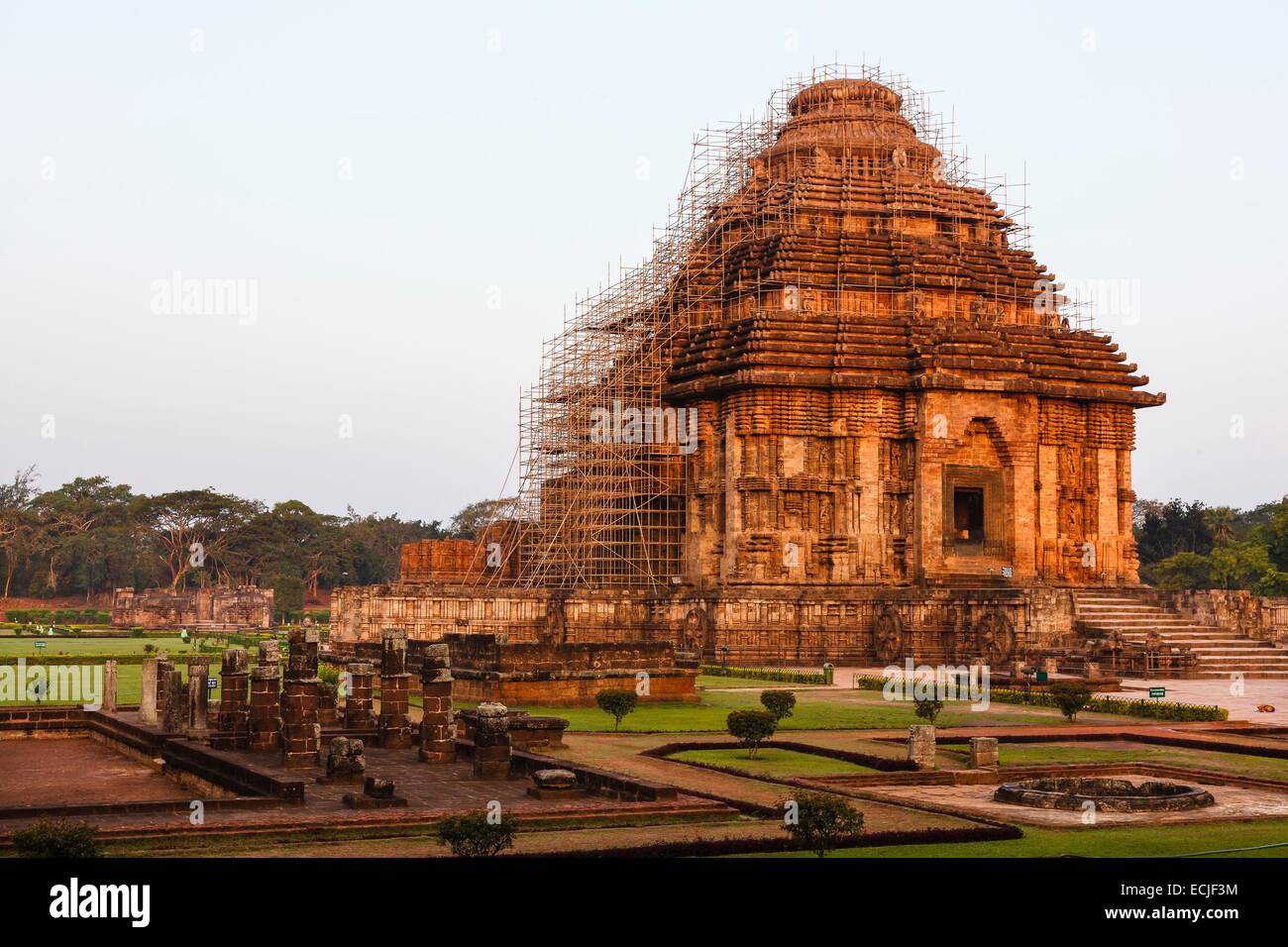 India, Odisha, Konarak, sunrise on the sun temple, listed as World ...