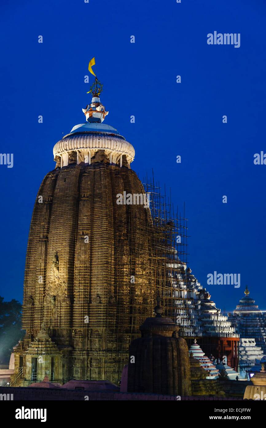 India, Odisha, Puri, Jagannath temple at sunset 12th century Stock ...