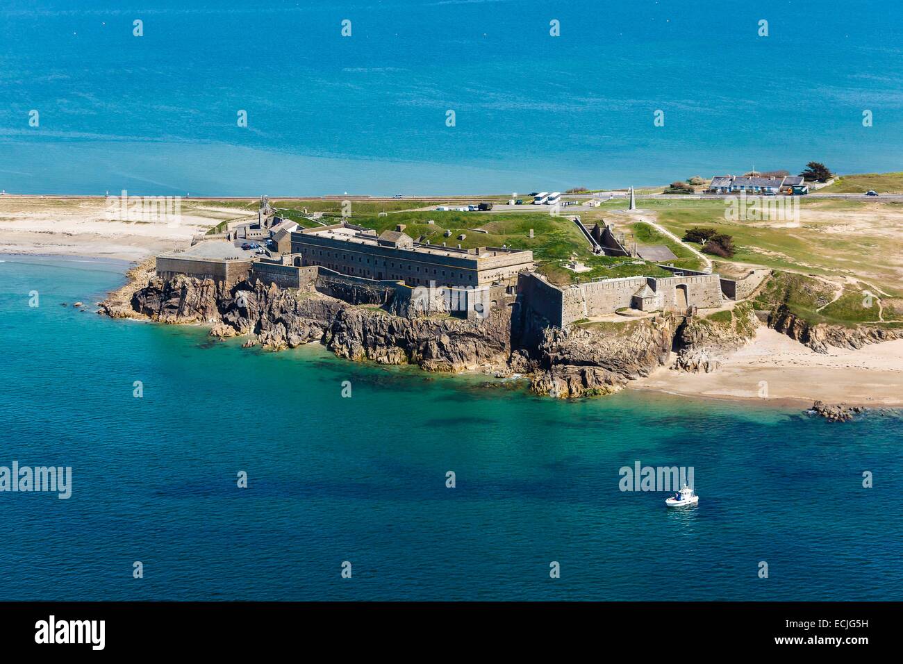 France, Morbihan, Quiberon, Penthievre fort (aerial view Stock Photo ...