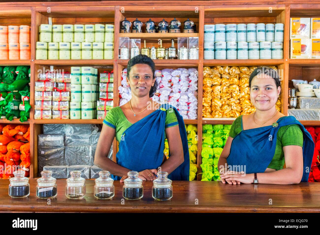 Sri Lanka, Pilimatalava, Geragama Center Tea shop selling different ...