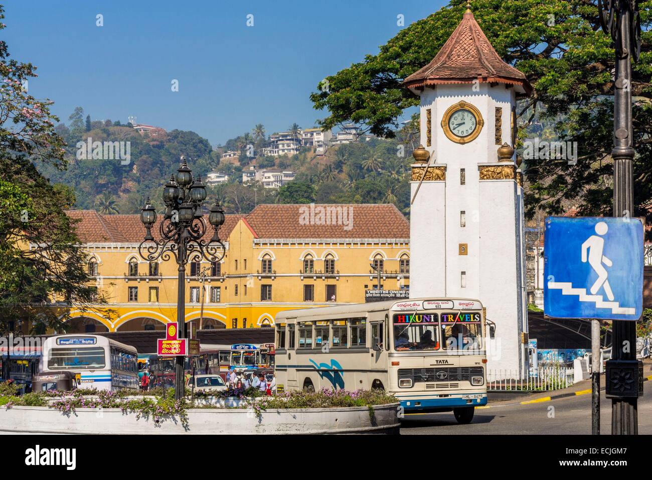 Sri Lanka, Central province, Kandy, Clock Tower (Clock Tower) designed by architect Shirley de ...