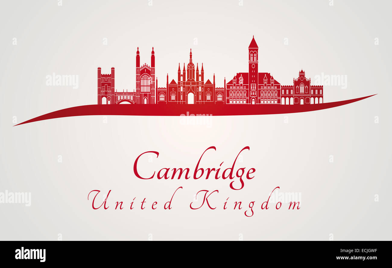 Cambridge skyline in red Stock Photo - Alamy