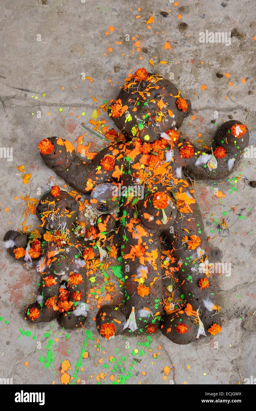 India, Rajasthan, Udaipur region, Diwali festival, Clay idols of ...