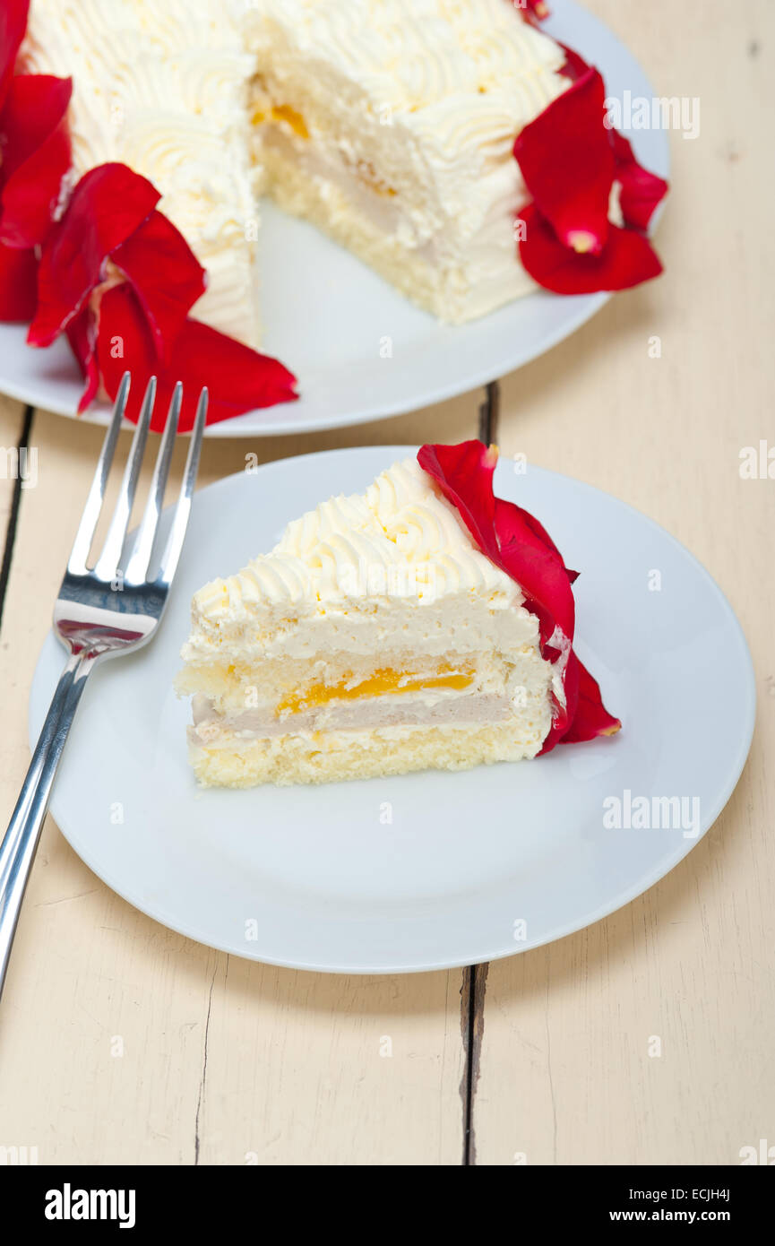 Rose cake whipped cream rose petals hi-res stock photography and images - Alamy