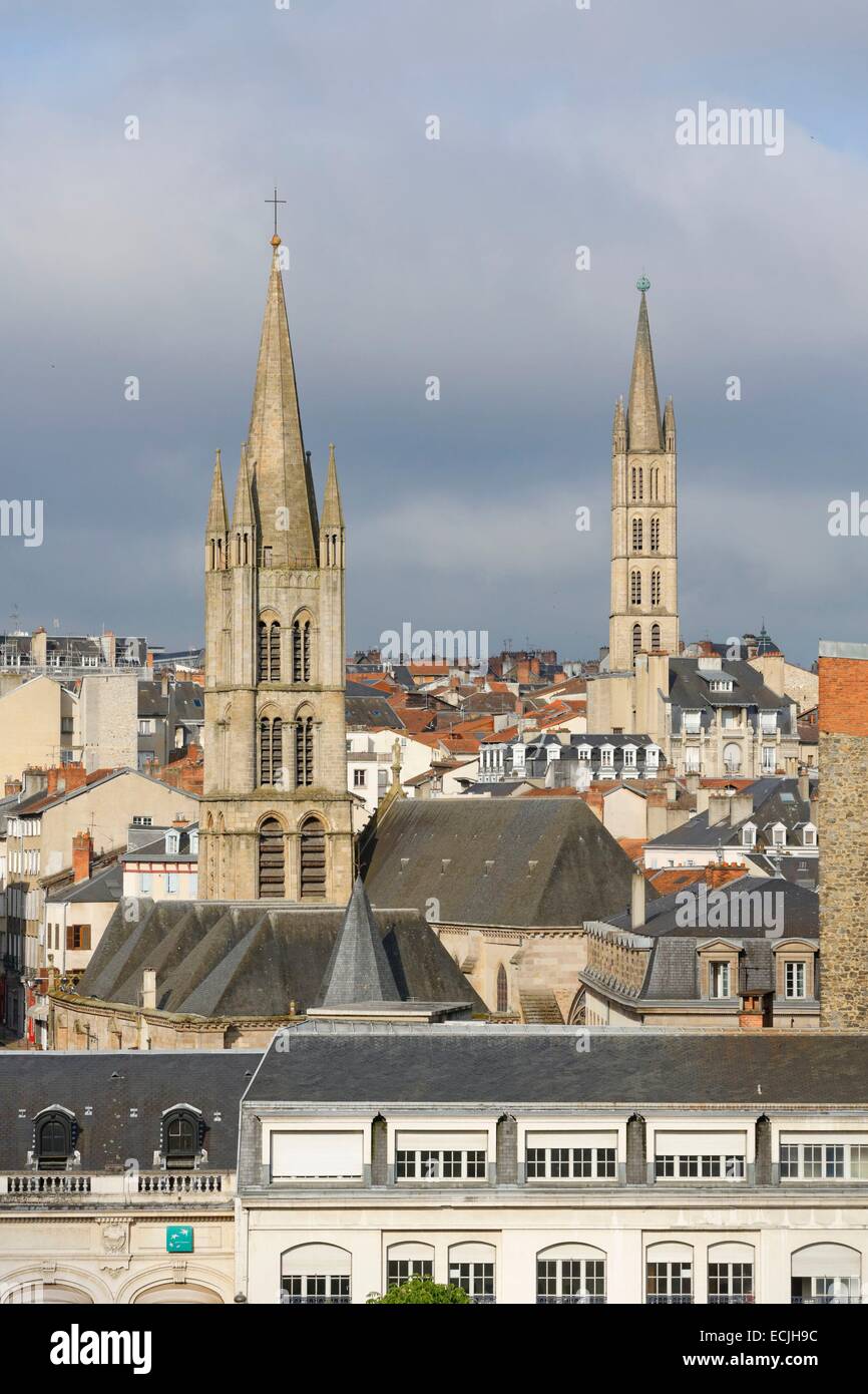 France, Haute Vienne, Limoges, churchs of Saint Pierre and Saint Michel ...