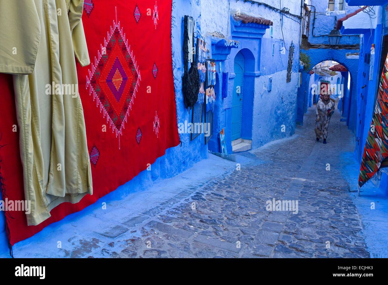 Morocco, Rif region, Chefchaouen, the blue medina, craft Stock Photo ...