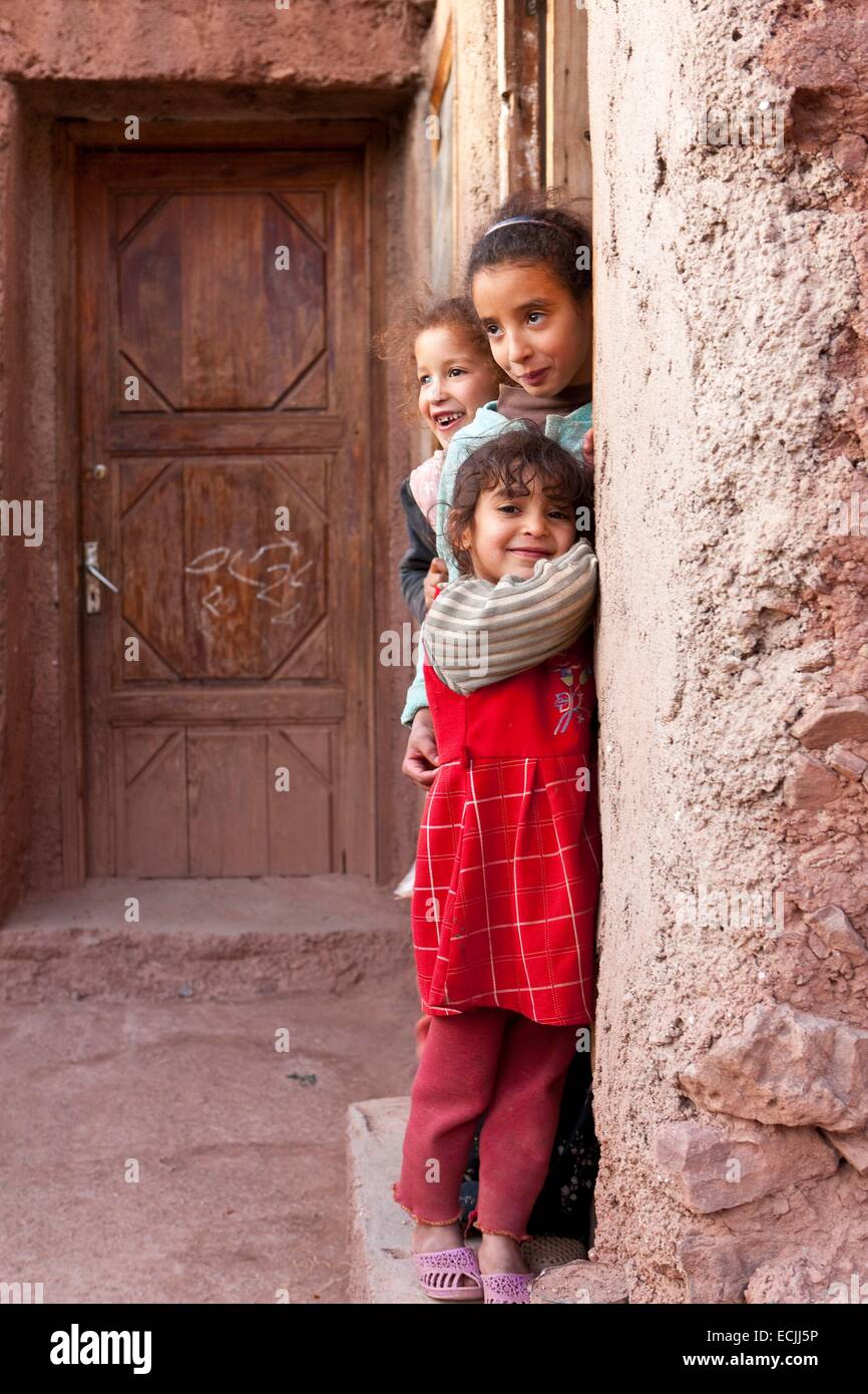 Morocco, High Atlas, children in a village Stock Photo - Alamy