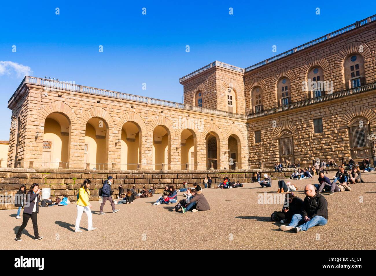 Italy, Tuscany, Florence, UNESCO World Heritage Site, Piazza Pitti ...
