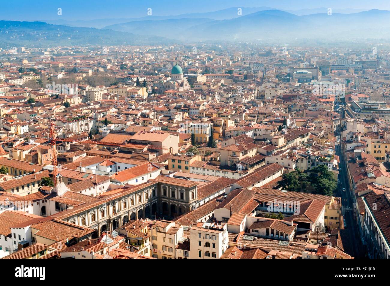 Italy, Tuscany, Florence, UNESCO World Heritage Site, View over ...