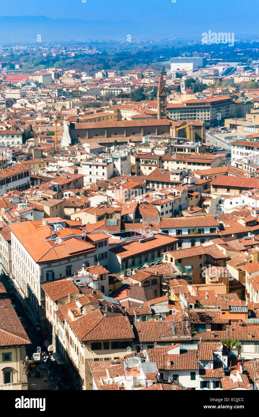 Italy, Tuscany, Florence, UNESCO World Heritage Site, View over ...