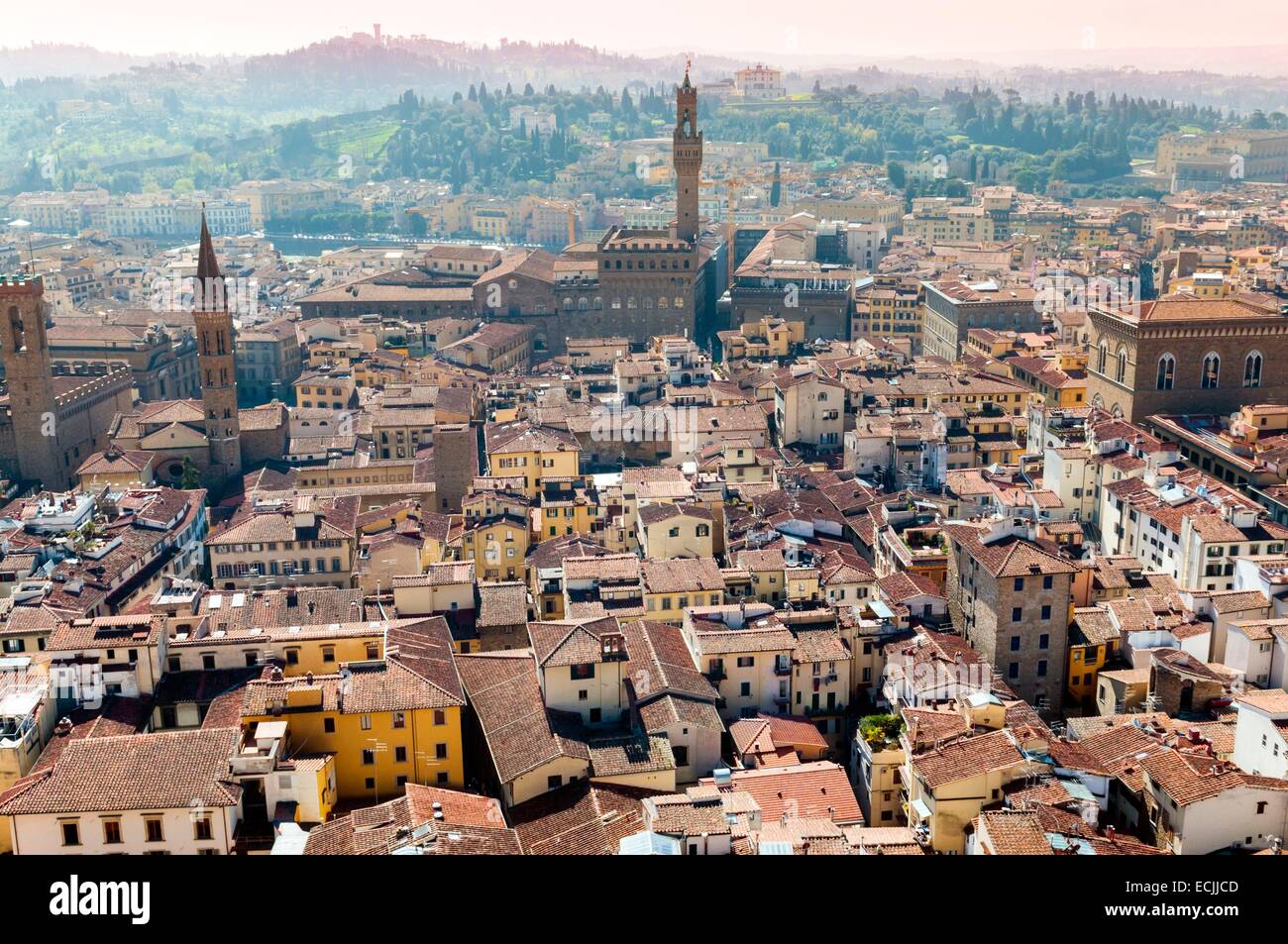 Italy, Tuscany, Florence, UNESCO World Heritage Site, View over ...