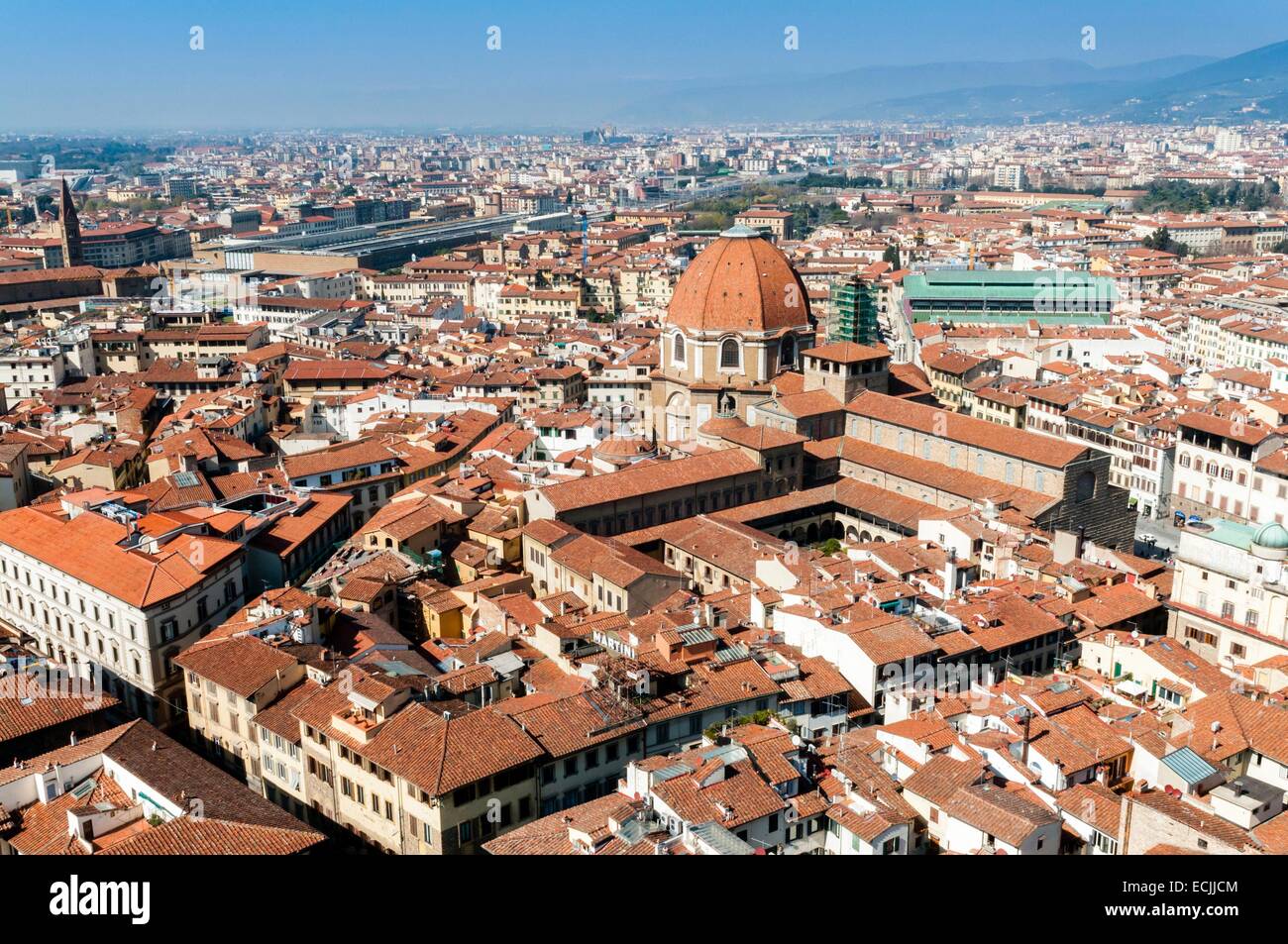 Italy, Tuscany, Florence, UNESCO World Heritage Site, View over ...