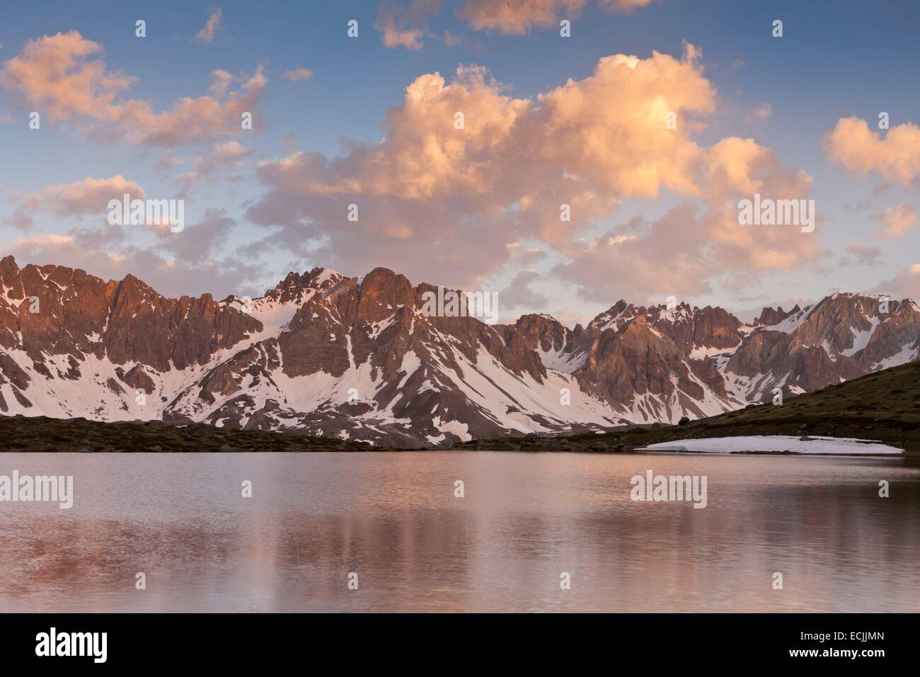 France, Hautes-Alpes, Nevache La Claree valley, the lake Laramon Stock ...