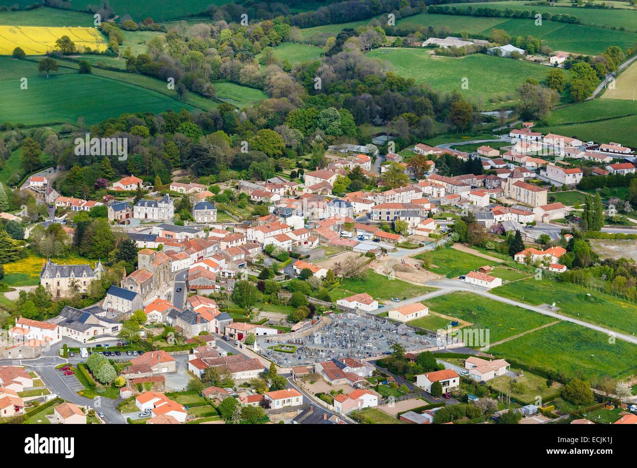 France, Vendee, Reaumur, the village (aerial view Stock Photo - Alamy