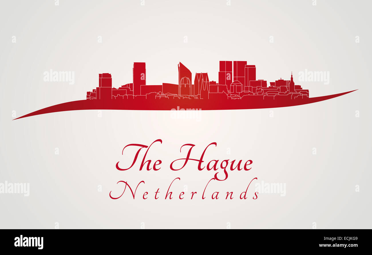 The Hague skyline in red Stock Photo - Alamy